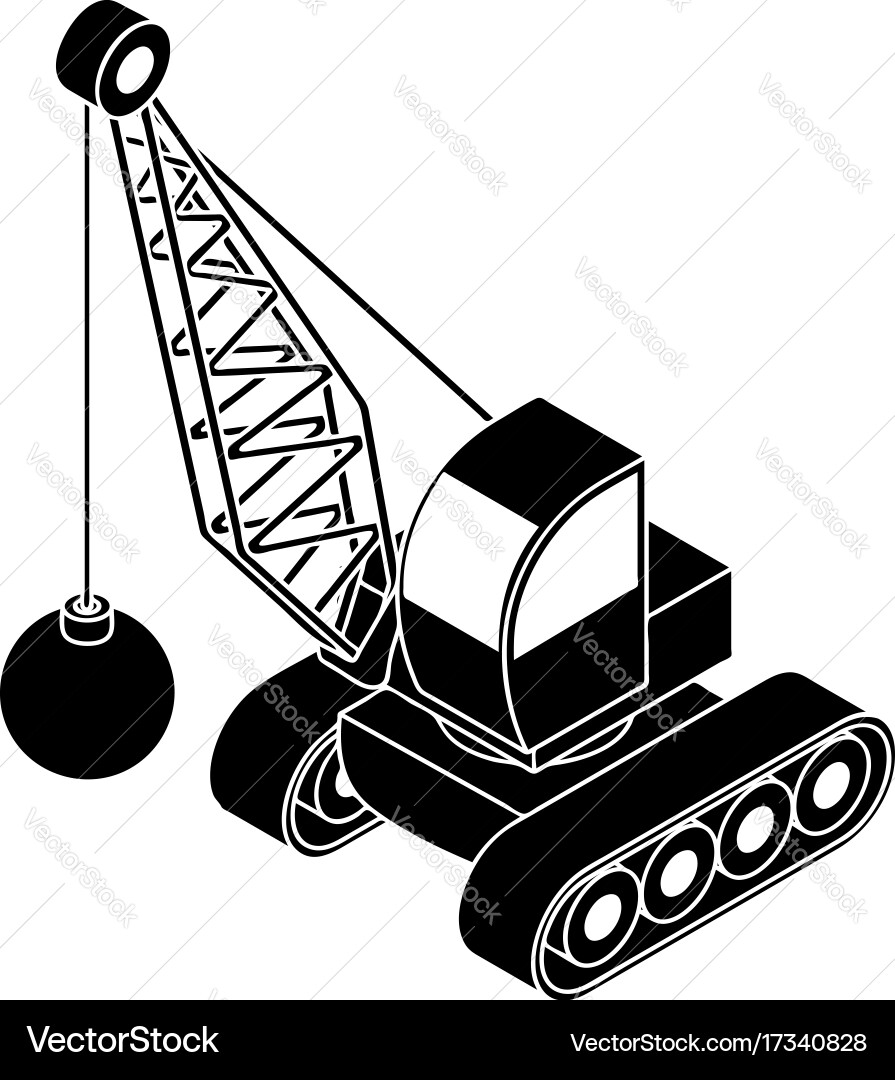 Demolish truck icon simple style Royalty Free Vector Image
