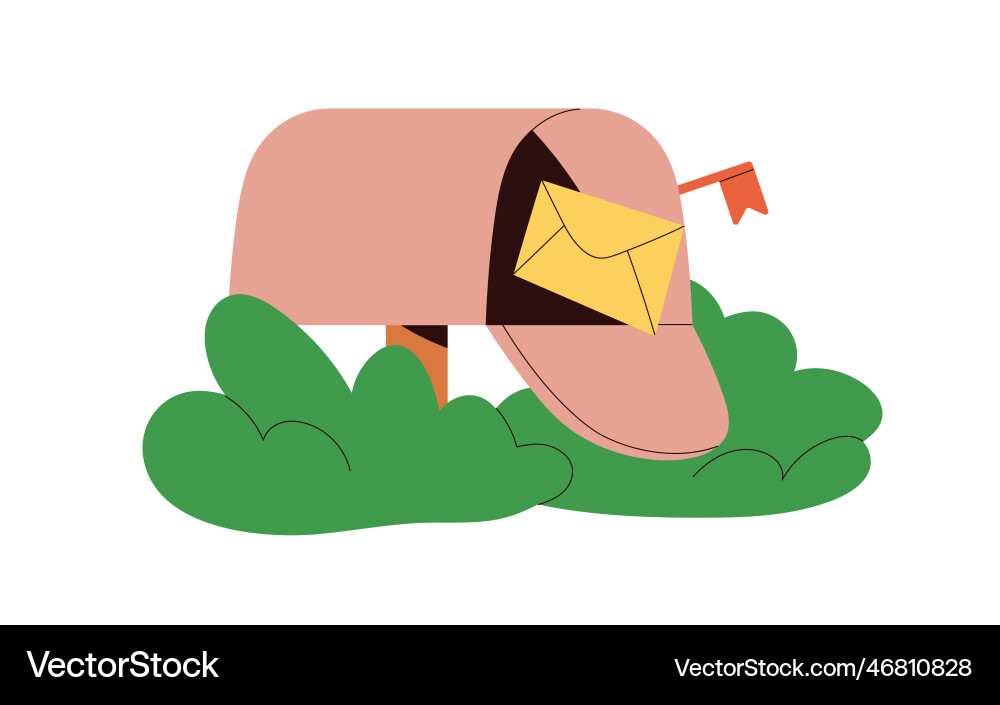 Envelope in open post box paper letter in outdoor Vector Image