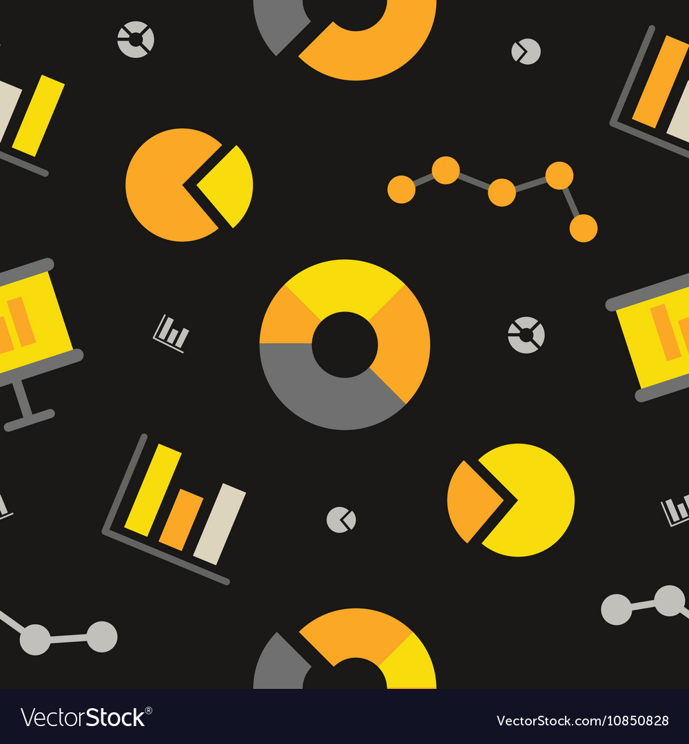 Financial chart seamless pattern with graph Vector Image
