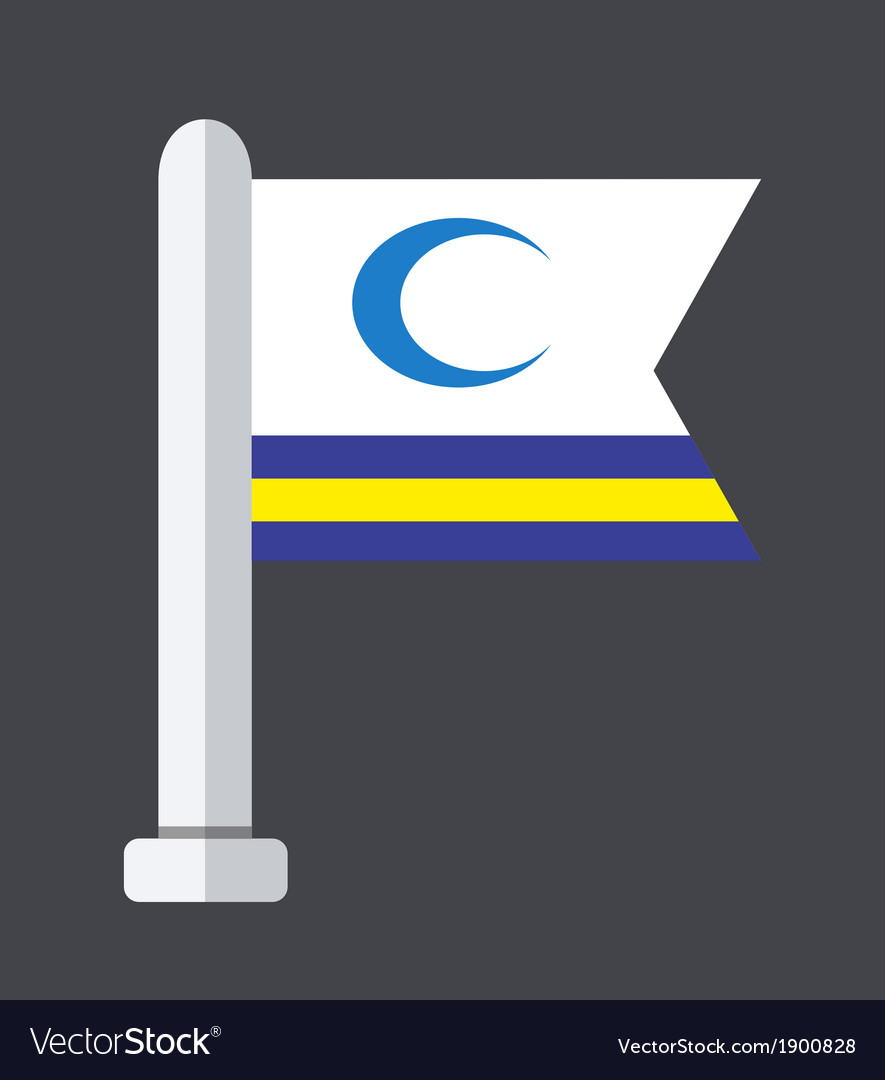 Flat modern flag on sample background Royalty Free Vector