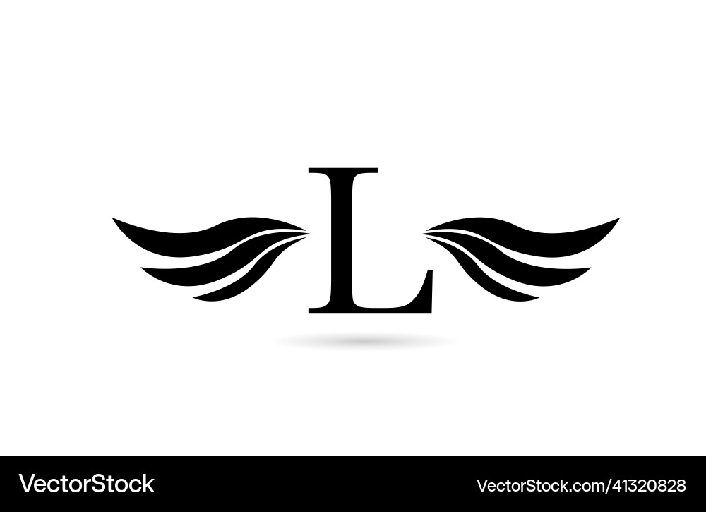 L alphabet letter logo icon design with wings Vector Image