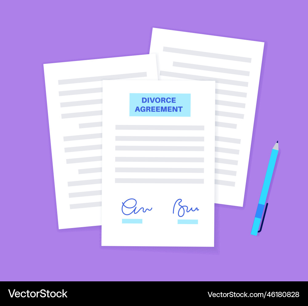 Legal divorce procedure Royalty Free Vector Image