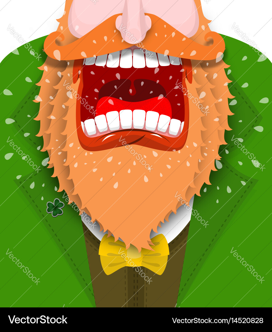 Leprechaun cry for st patricks day scary gnome Vector Image