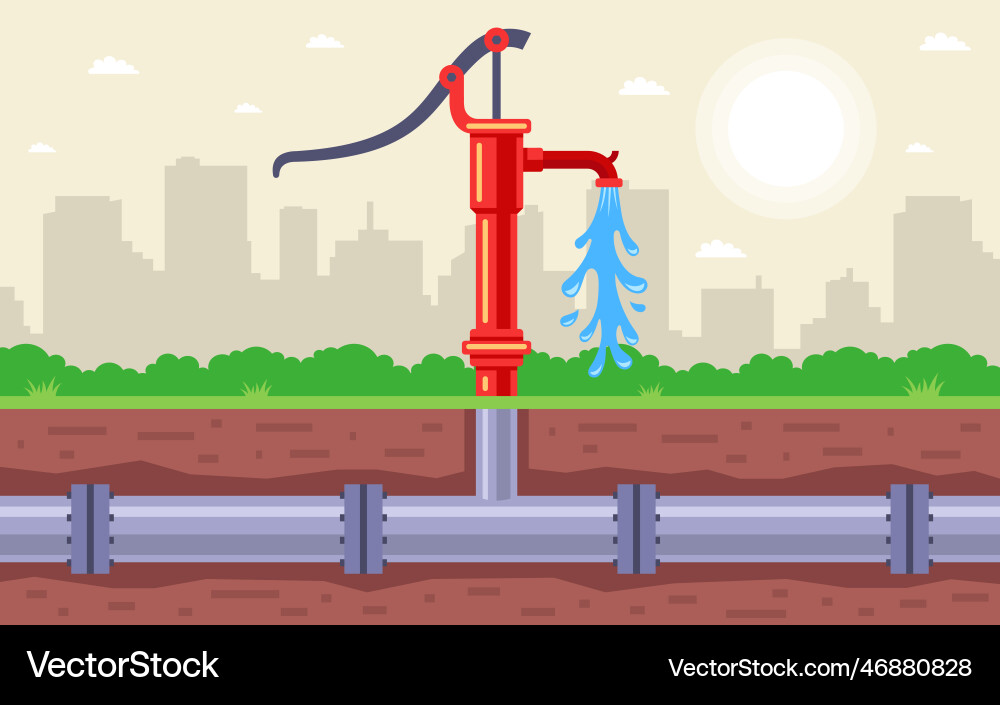 Manual water pump for supplying water Royalty Free Vector