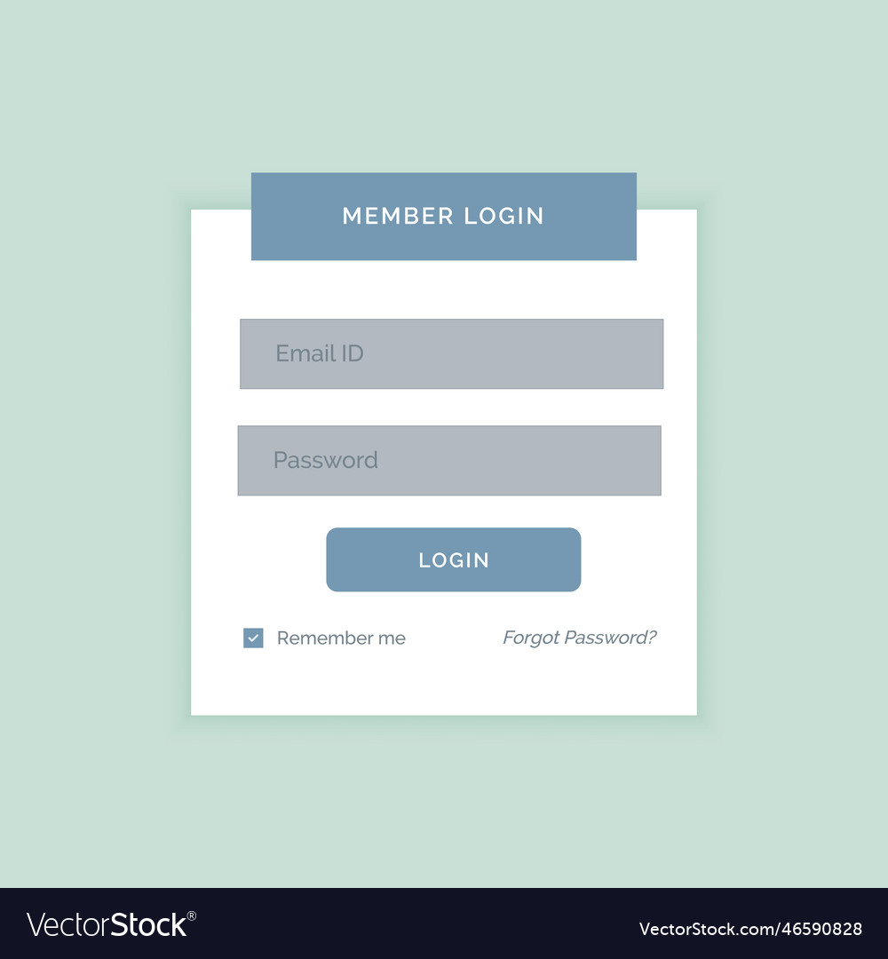 Minimal white login form design template Vector Image