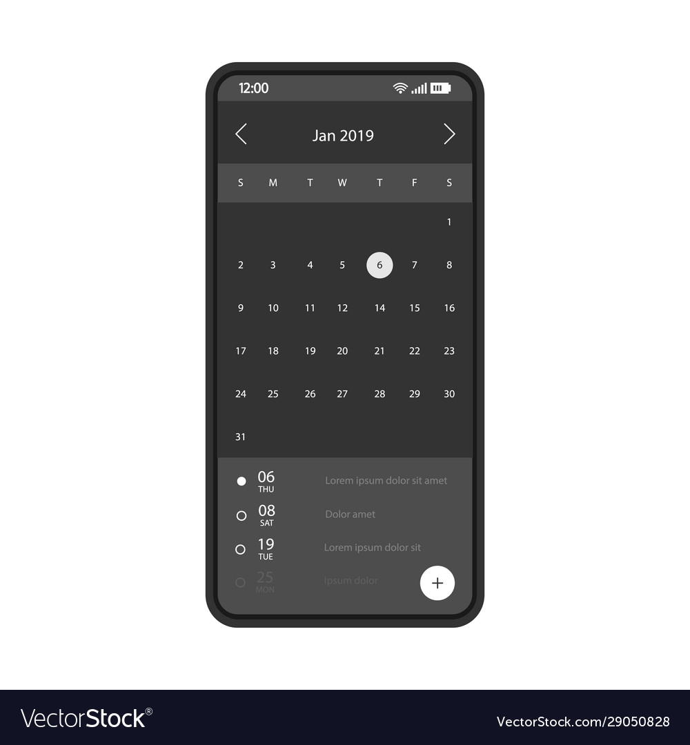 Reminder smartphone app interface template Vector Image