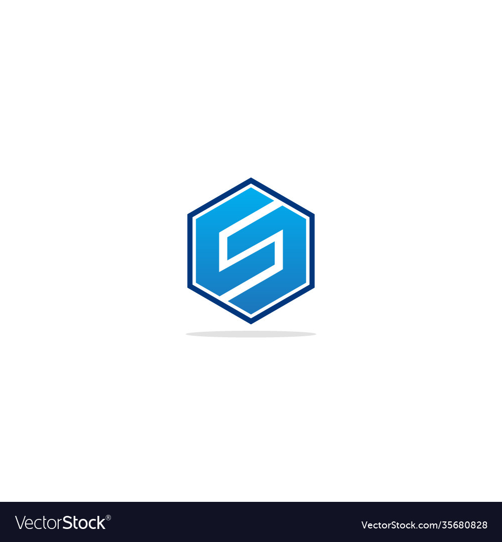 S initial polygon shape logo Royalty Free Vector Image