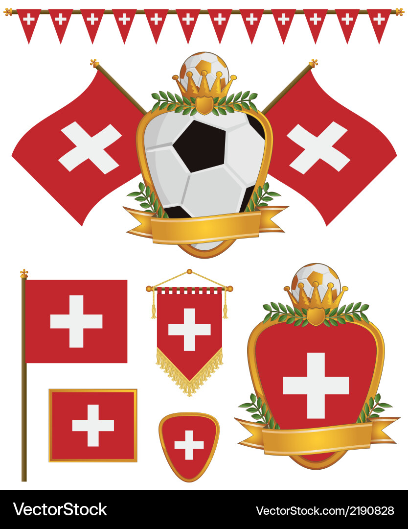 Switzerland flags Royalty Free Vector Image - VectorStock