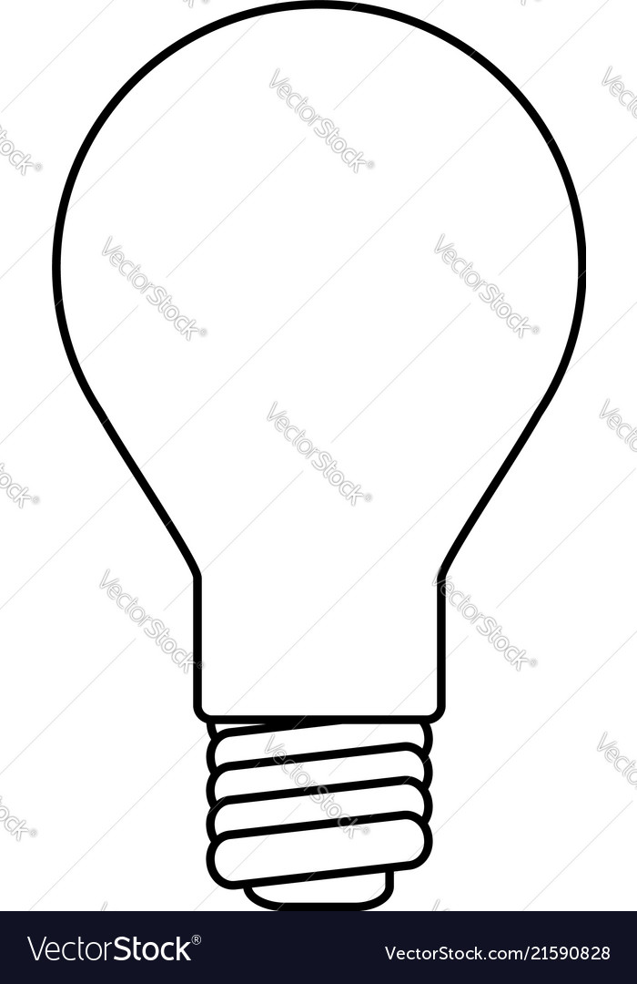 White lightbulb outline Royalty Free Vector Image