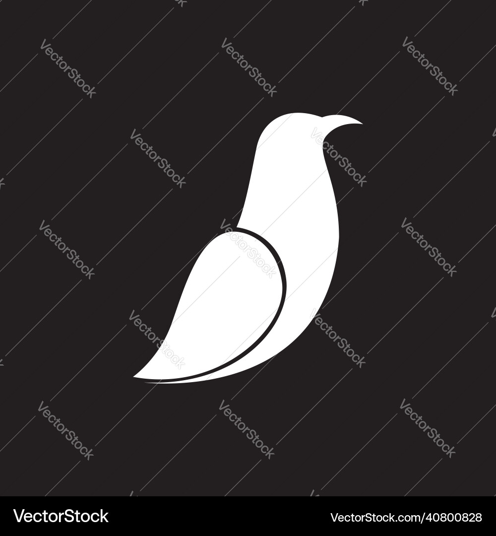 White shape bird dove logo design graphic symbol Vector Image