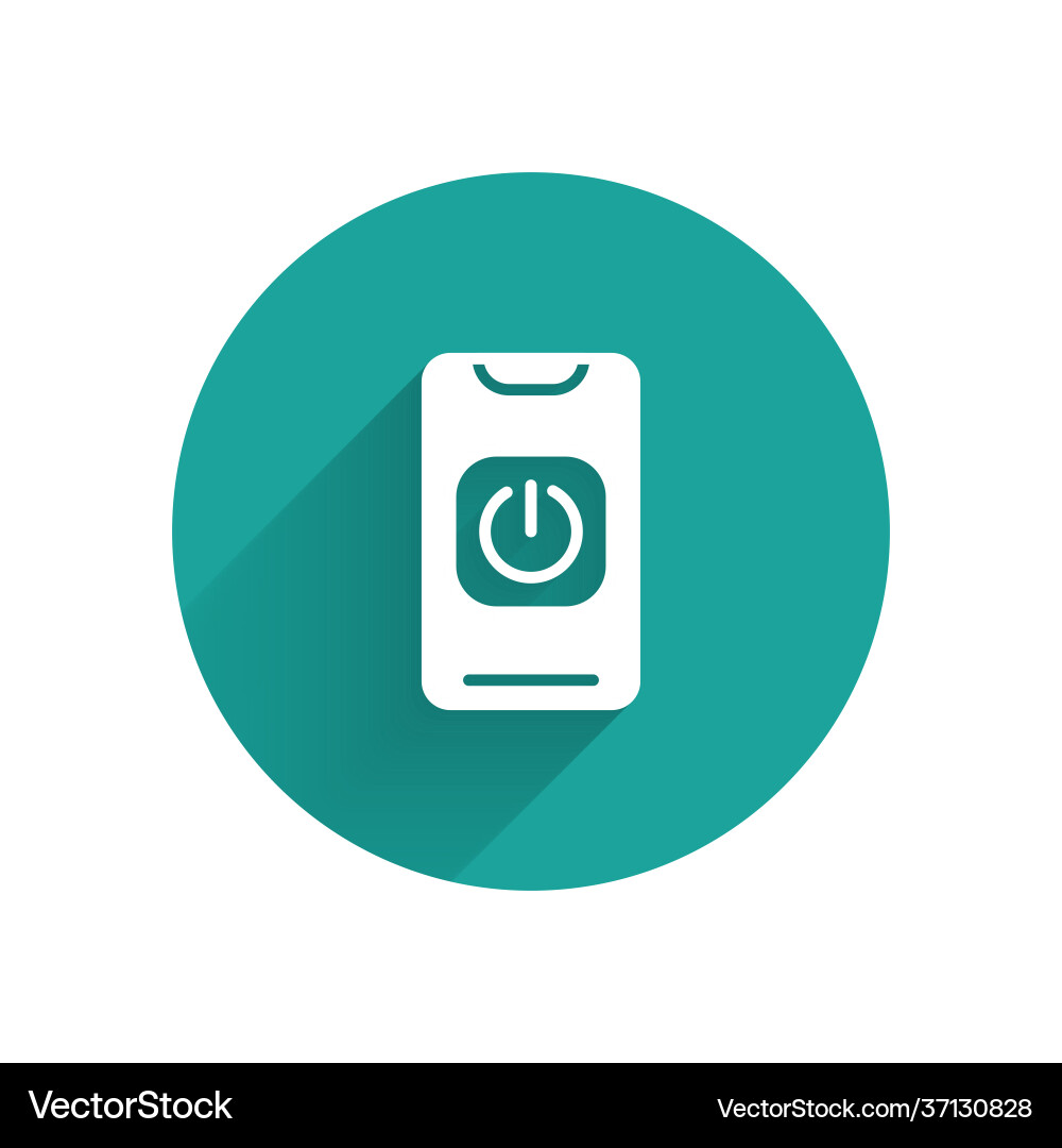 White turn off robot from phone icon isolated Vector Image