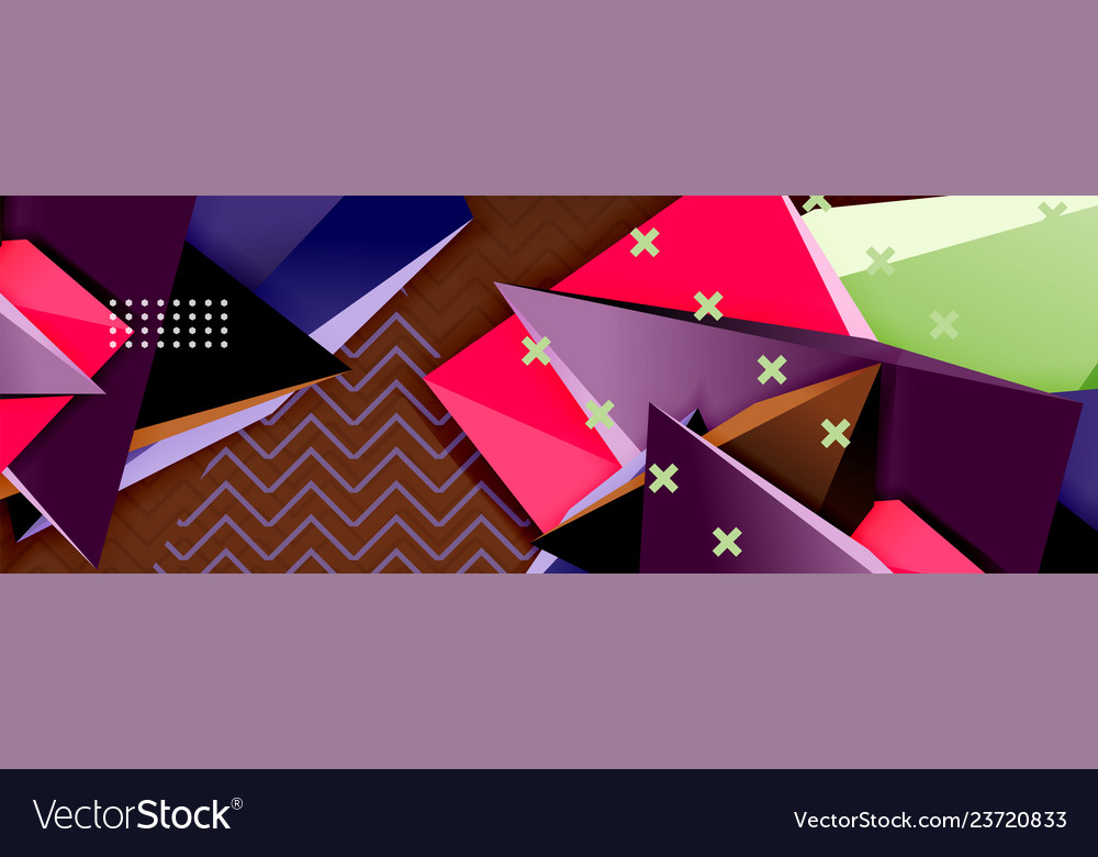 3d triangular shapes abstract background Vector Image