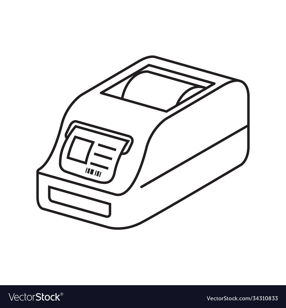 Bar code printerlabel printer flat check Vector Image