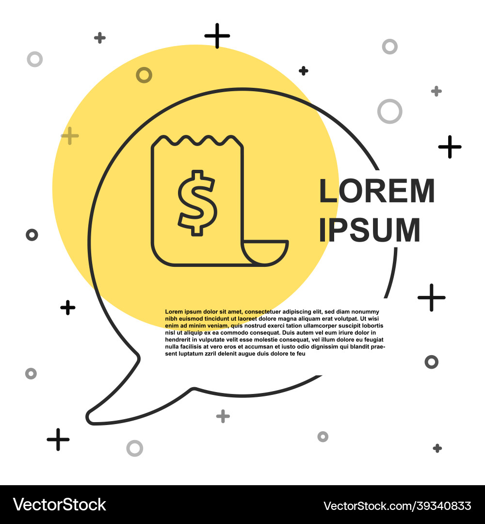 Black line paper check and financial check icon Vector Image
