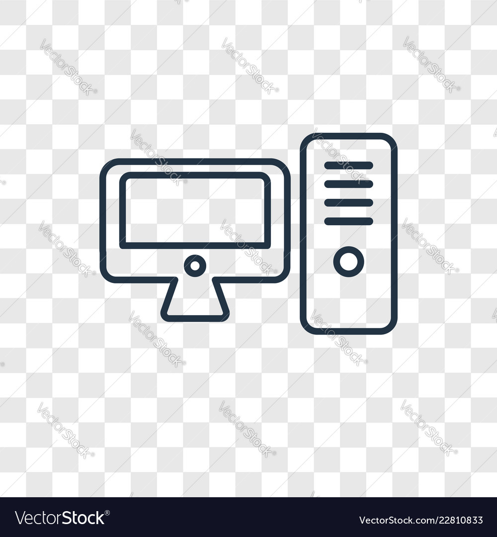 Desktop computer concept linear icon isolated Vector Image