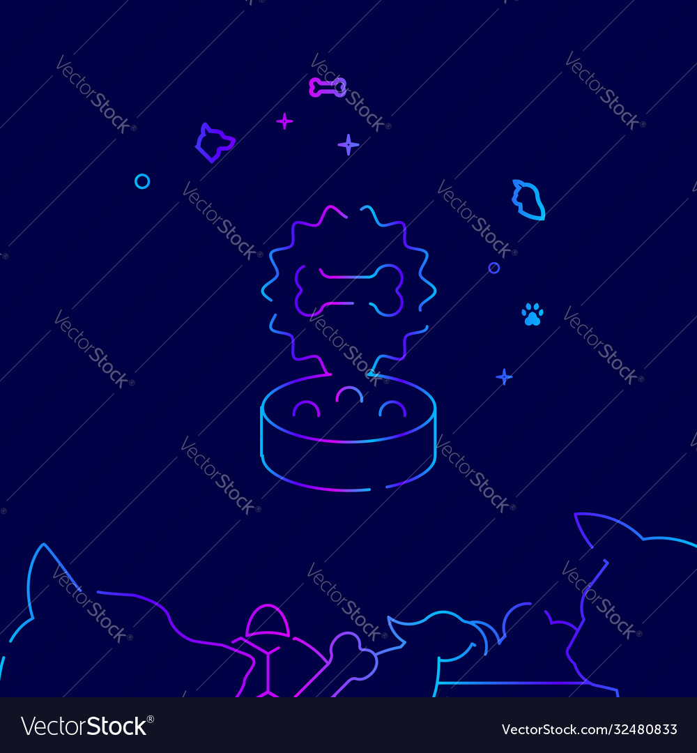 Dog canned goods line icon on a dark blue Vector Image Dog canned goods line icon on a dark blue Vector Image