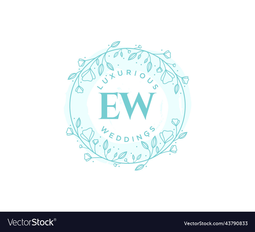 Ew initials letter wedding monogram logos Vector Image