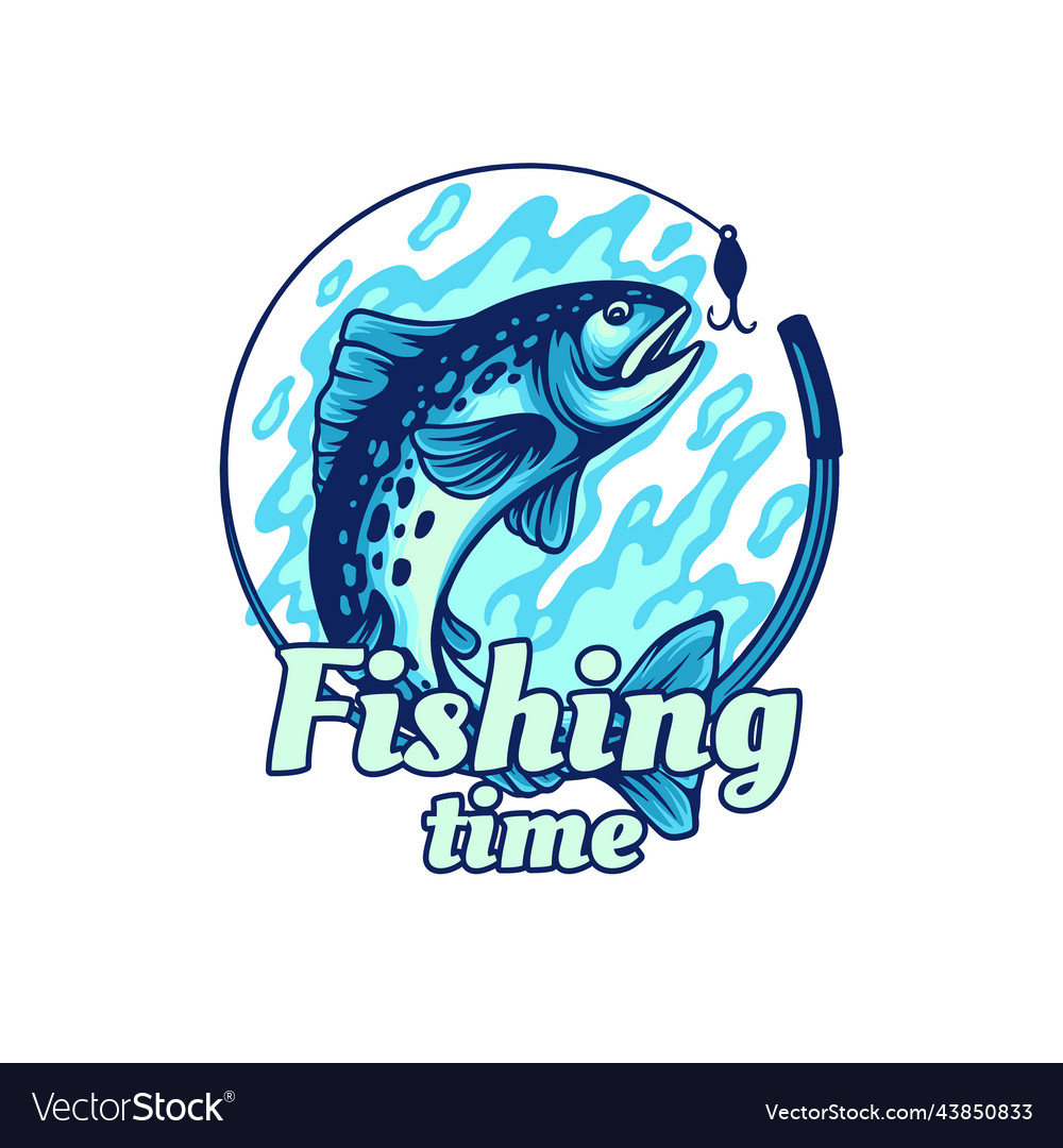 Fishing time Royalty Free Vector Image - VectorStock