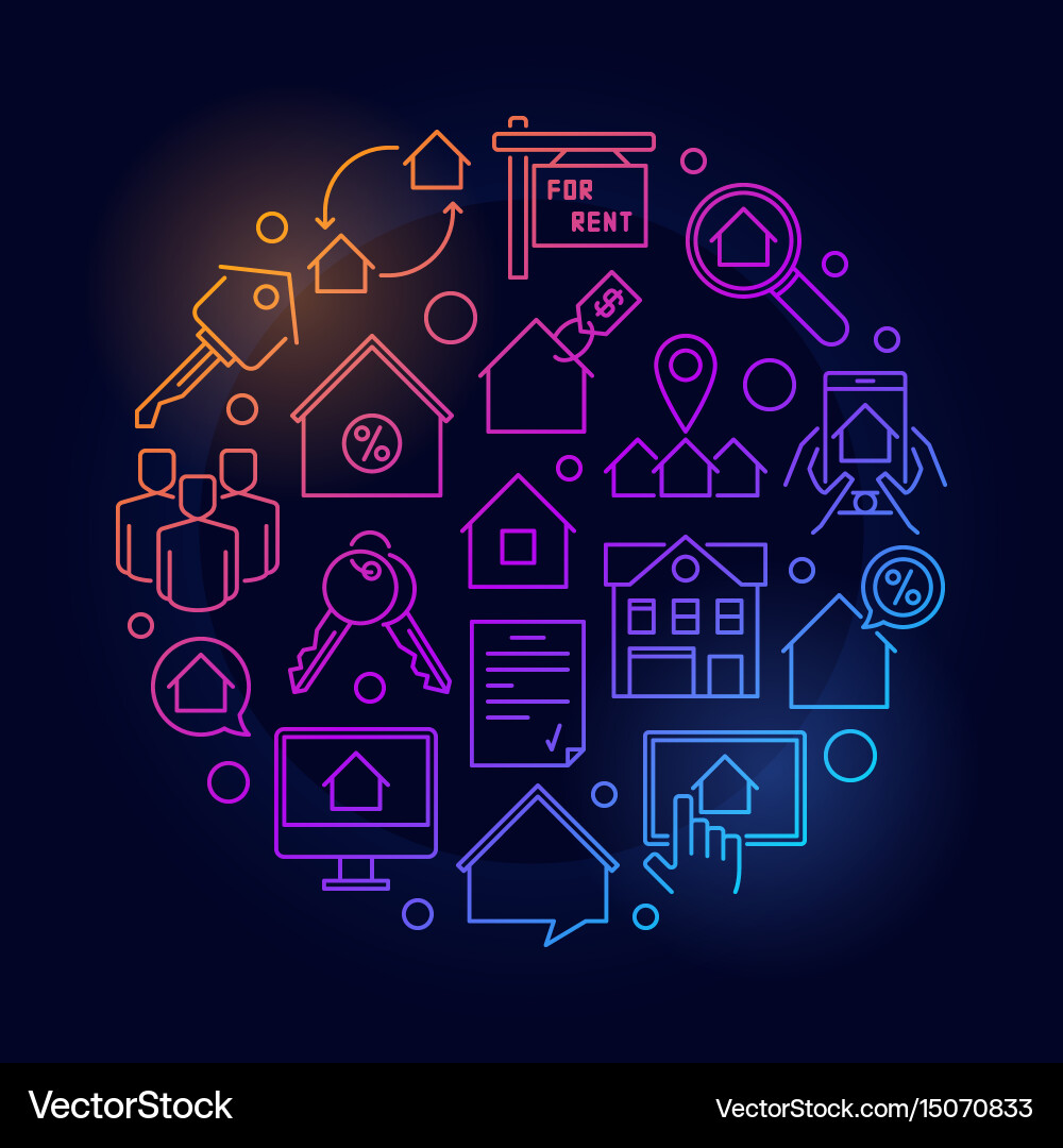 Houses and flats for rent Royalty Free Vector Image