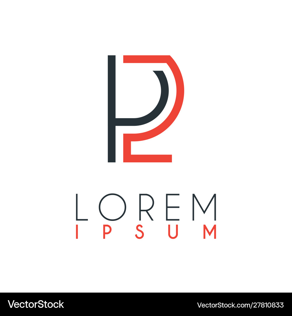 Logo between letter p and letter l or pl Vector Image