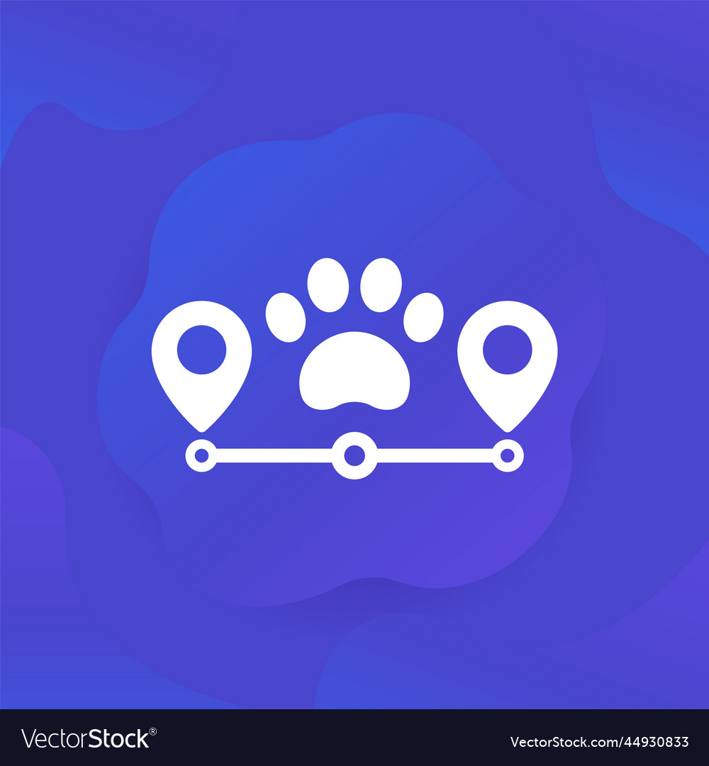 Pet tracking icon for web Royalty Free Vector Image
