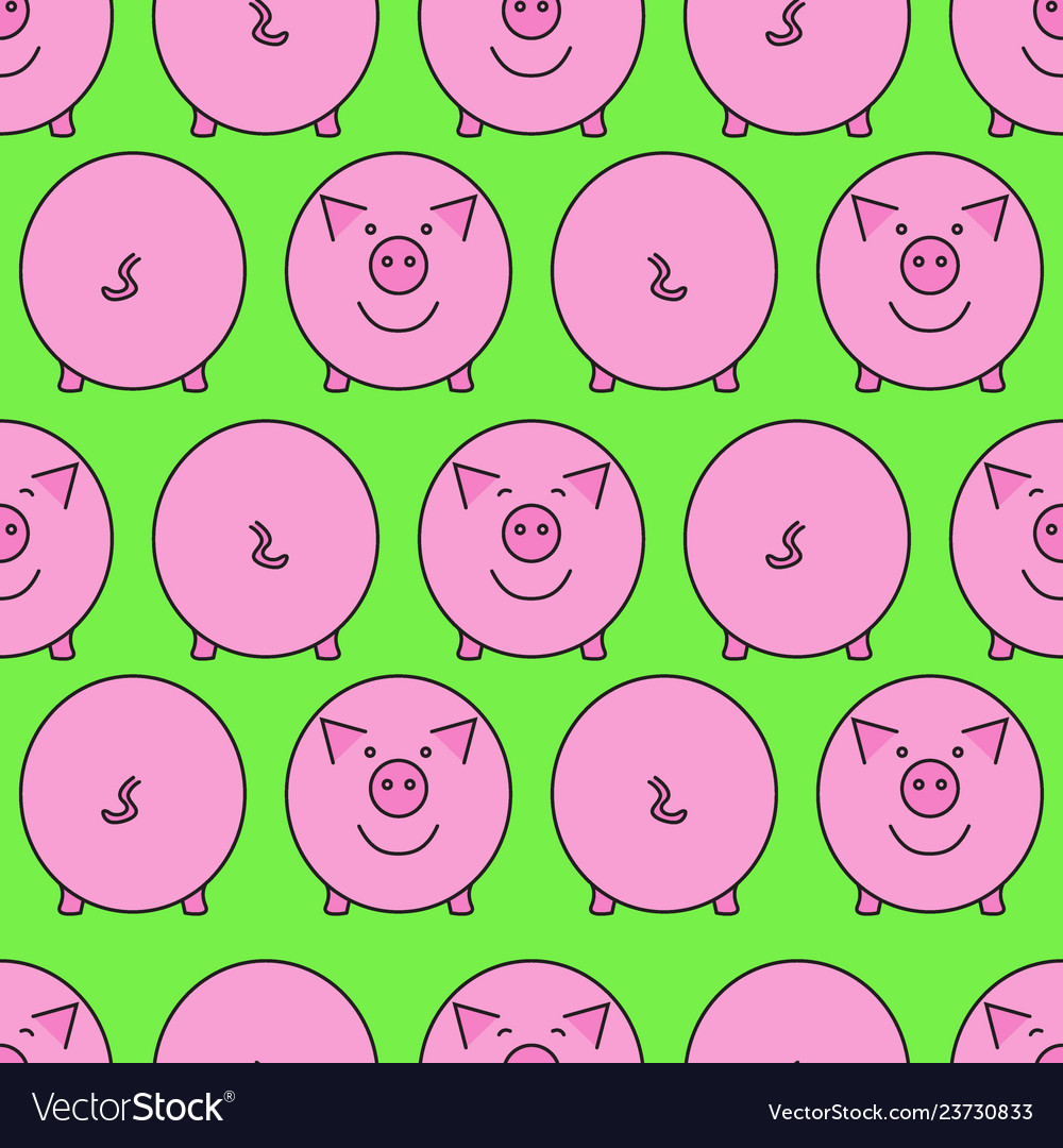Pink pig seamless pattern Royalty Free Vector Image