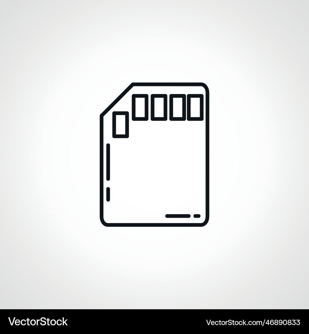 Sd card line icon micro card outline icon Vector Image
