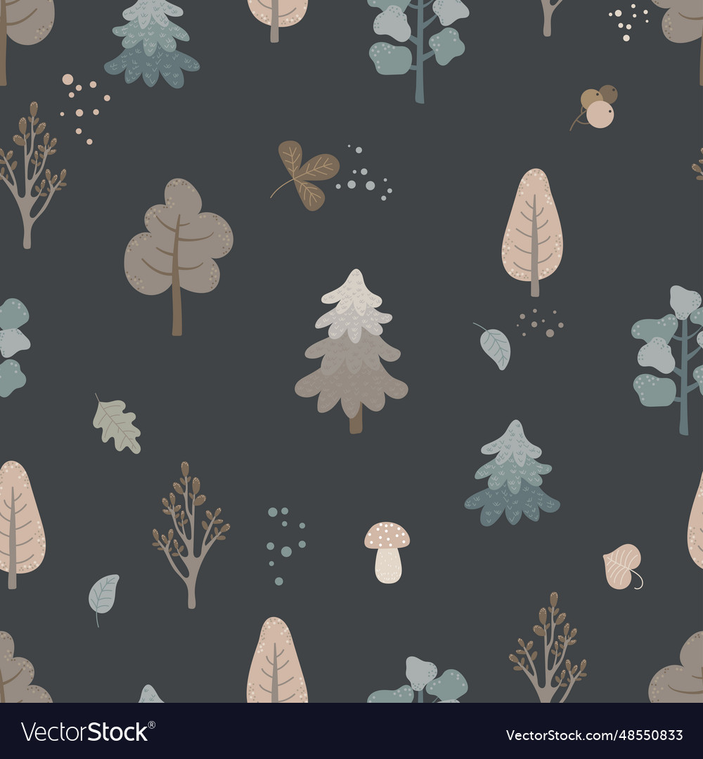 Seamless pattern with abstract trees Royalty Free Vector