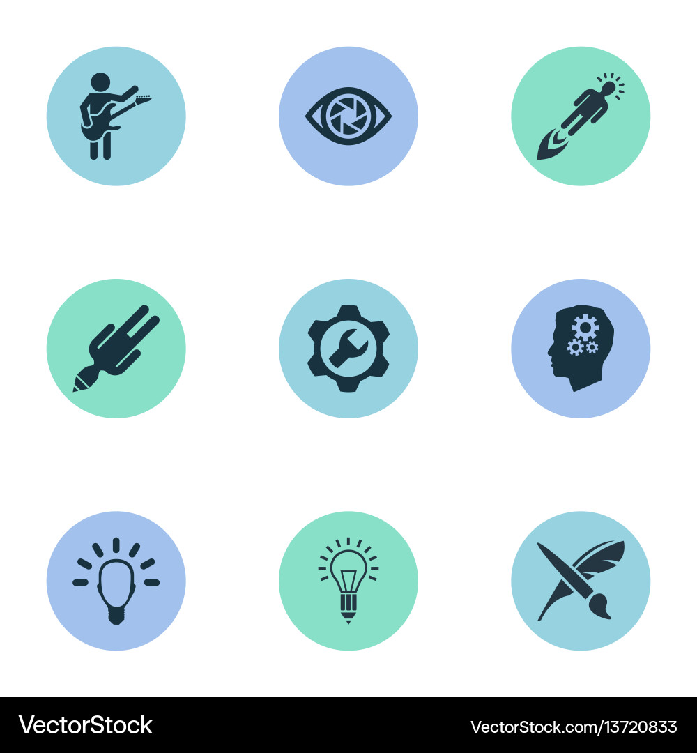 Set of simple visual art icons Royalty Free Vector Image