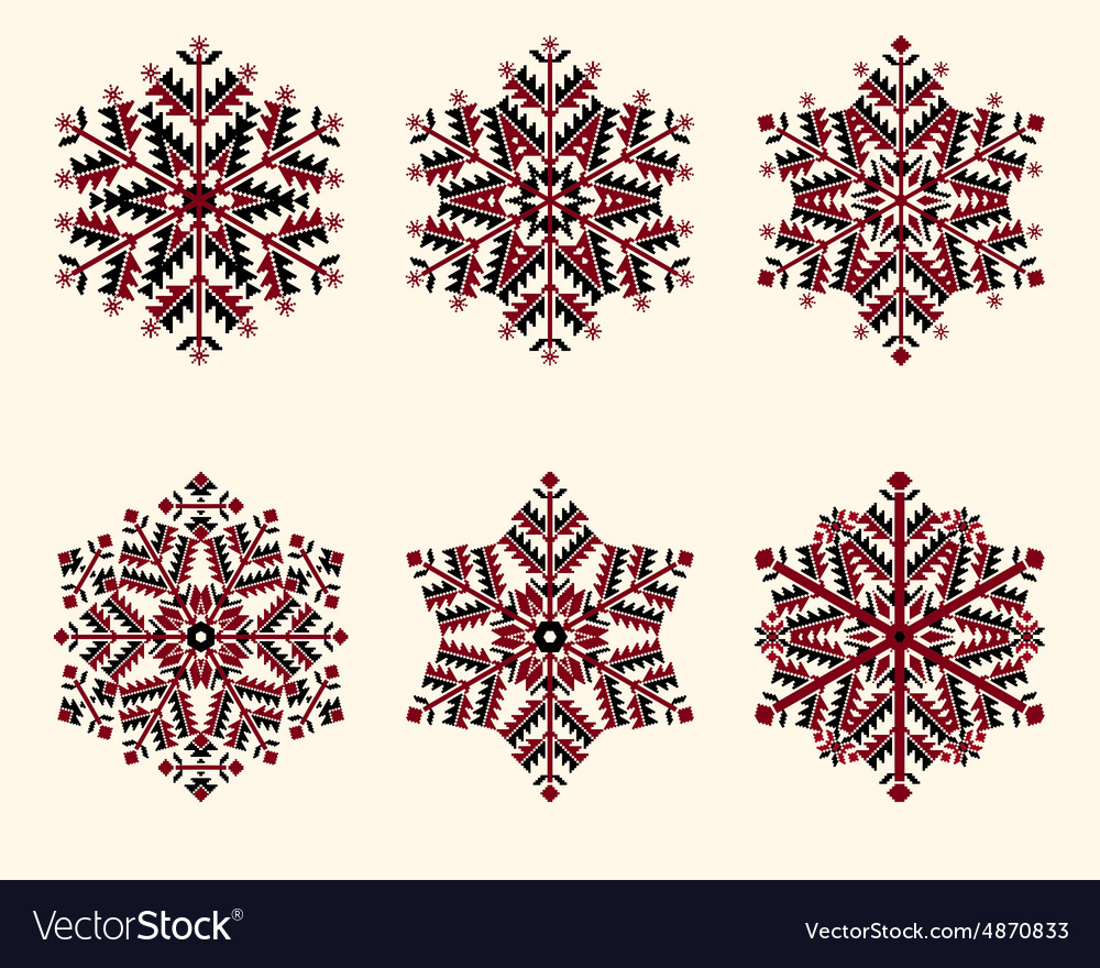 Snowflakes set elegant Royalty Free Vector Image