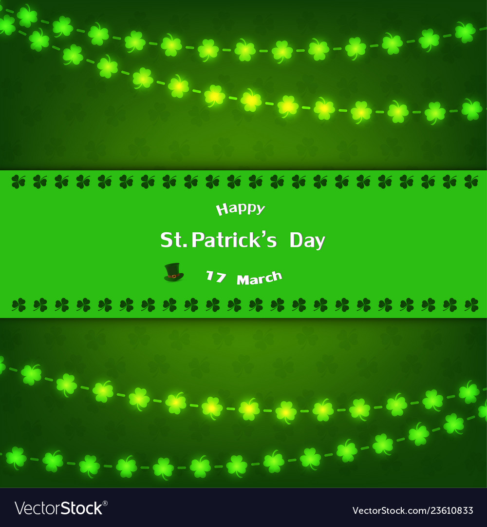 Stpatricks day background design with shamrock Vector Image