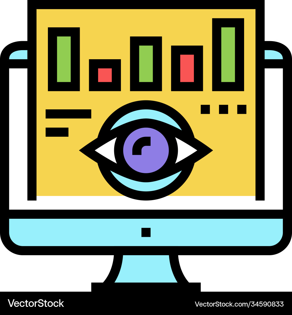 Vision market infographic color icon Royalty Free Vector
