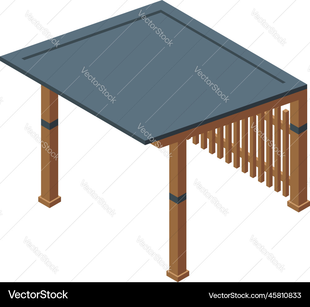 Wood pergola icon isometric house Royalty Free Vector Image