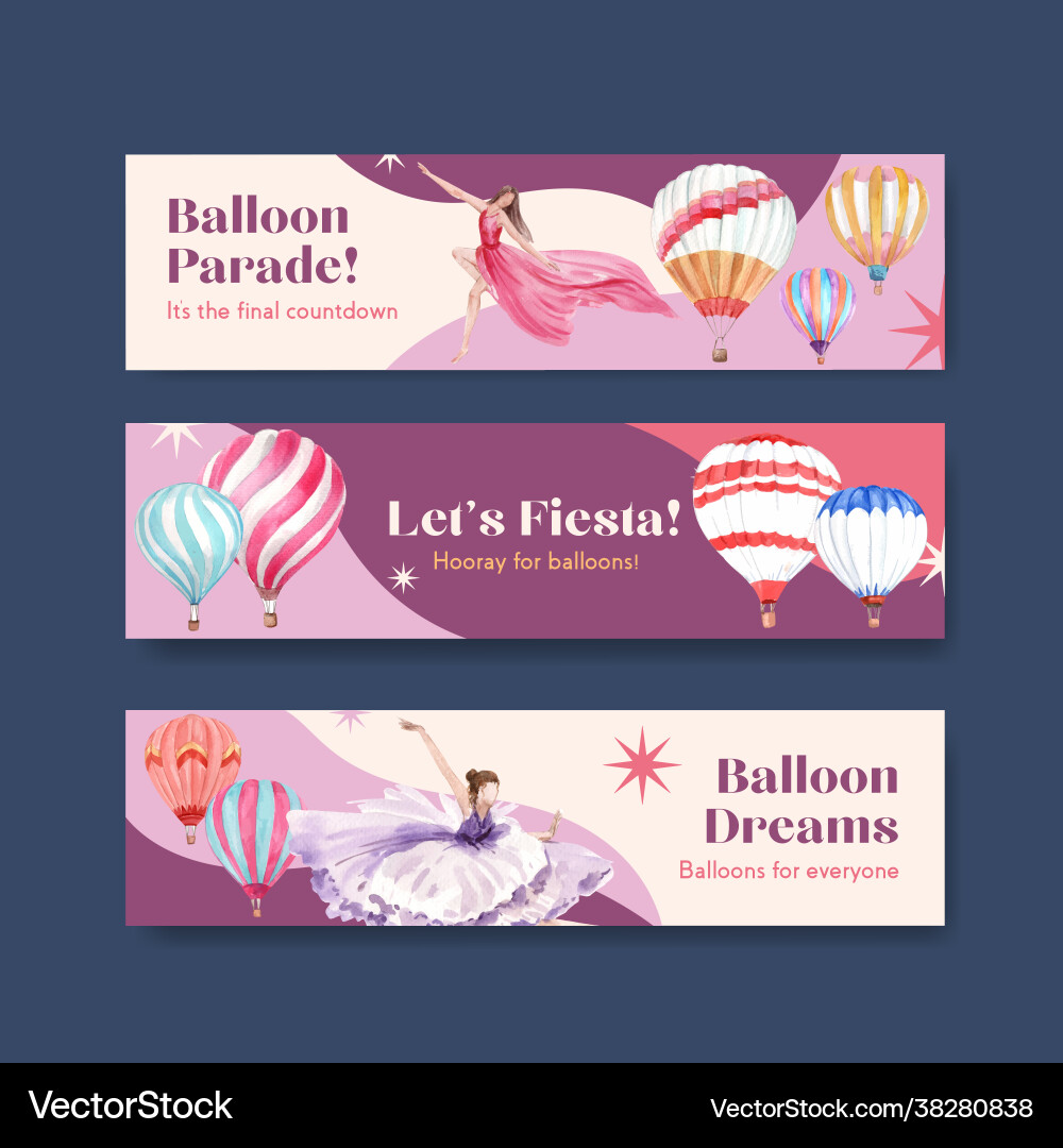 Banner template with balloon fiesta concept Vector Image