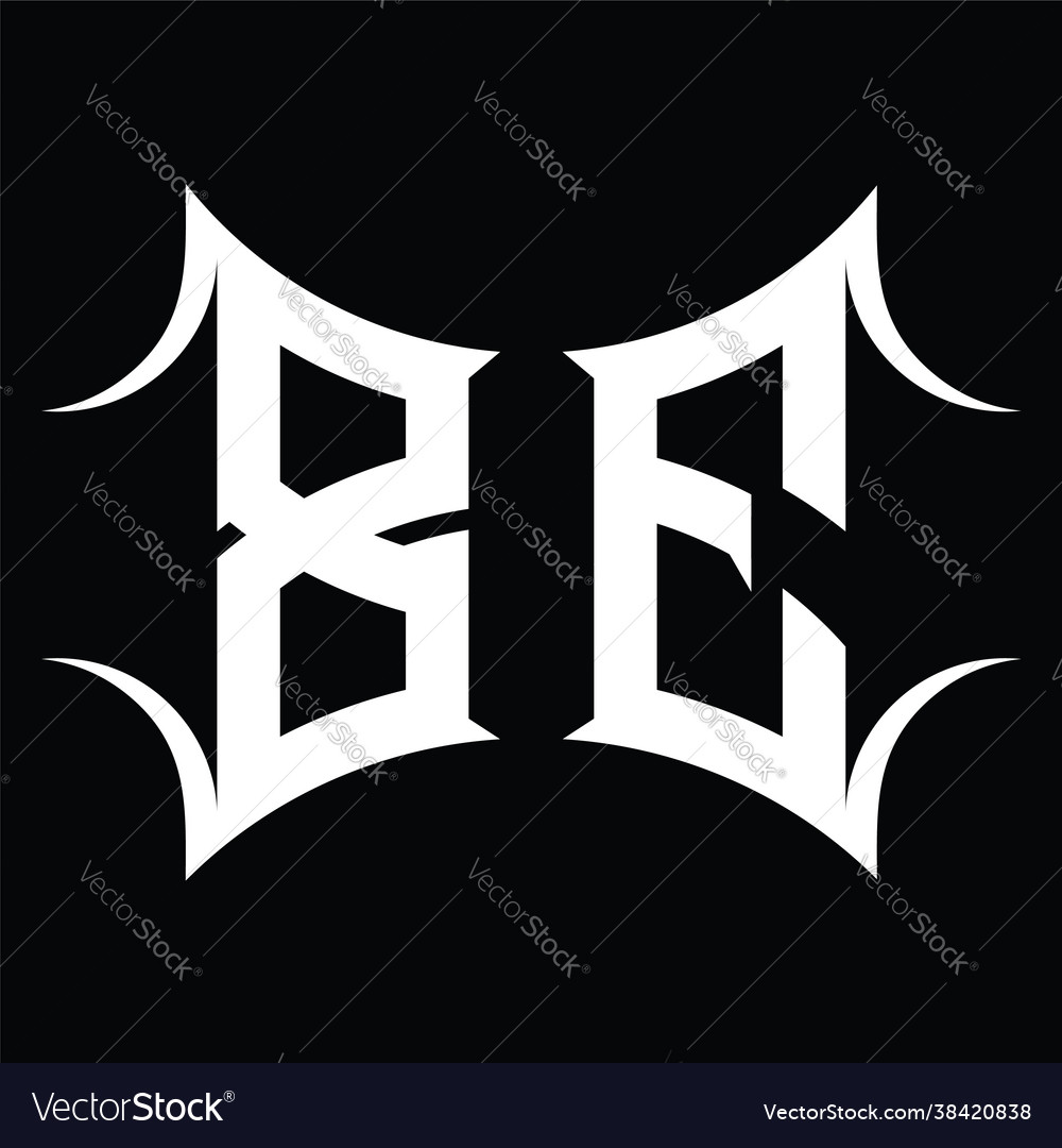 Be logo monogram with abstract shape design Vector Image