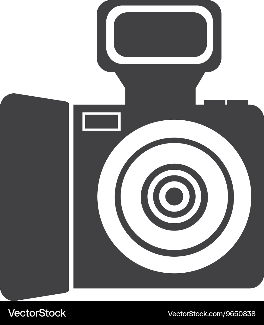 Black and white photo camera graphic Royalty Free Vector