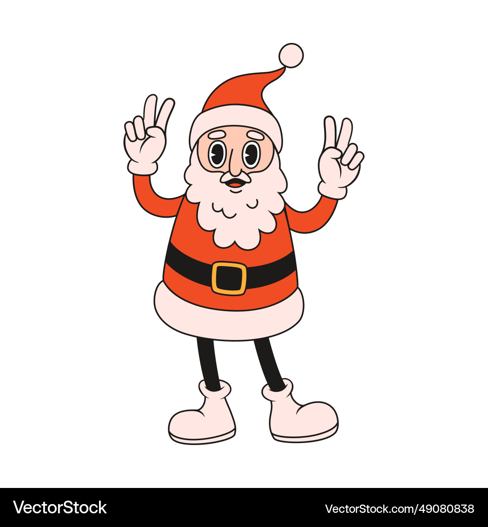 Cartoon retro santa claus Royalty Free Vector Image