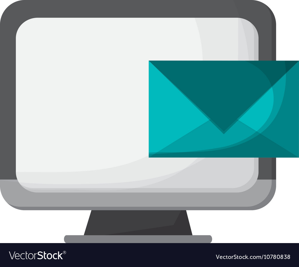 Computer and message envelope icon Royalty Free Vector Image