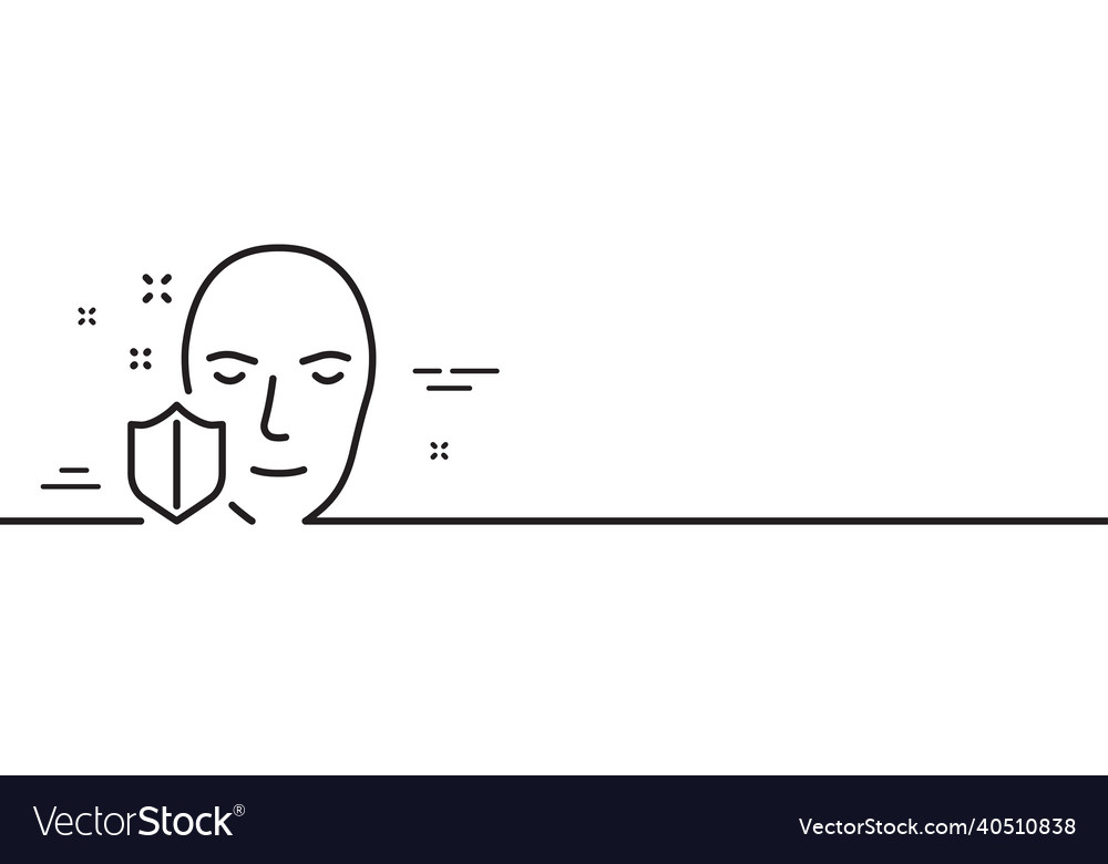 Face Detection Protected Line Icon Secure Access Vector Image