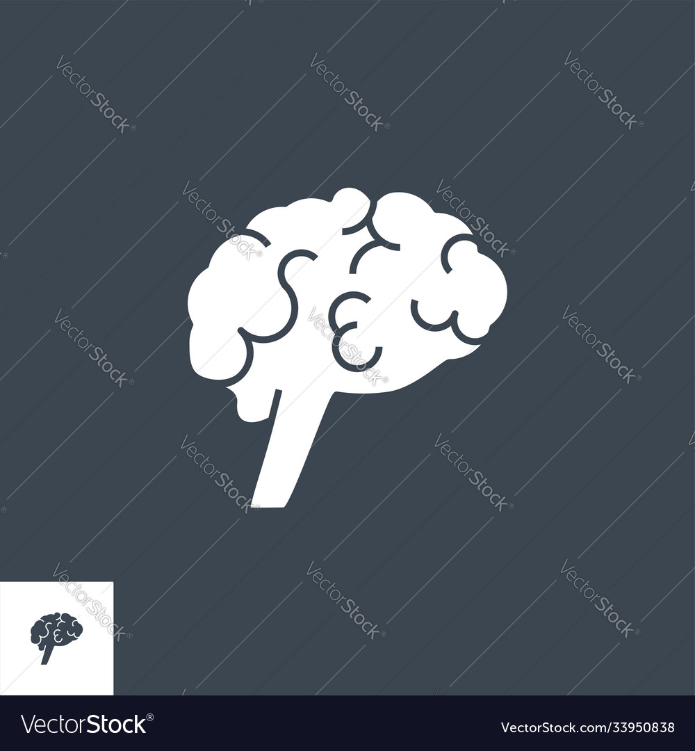 Human brain glyph icon Royalty Free Vector Image