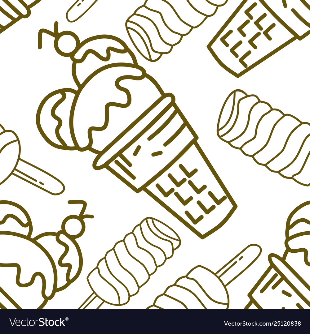 Ice cream pattern seamless template Royalty Free Vector
