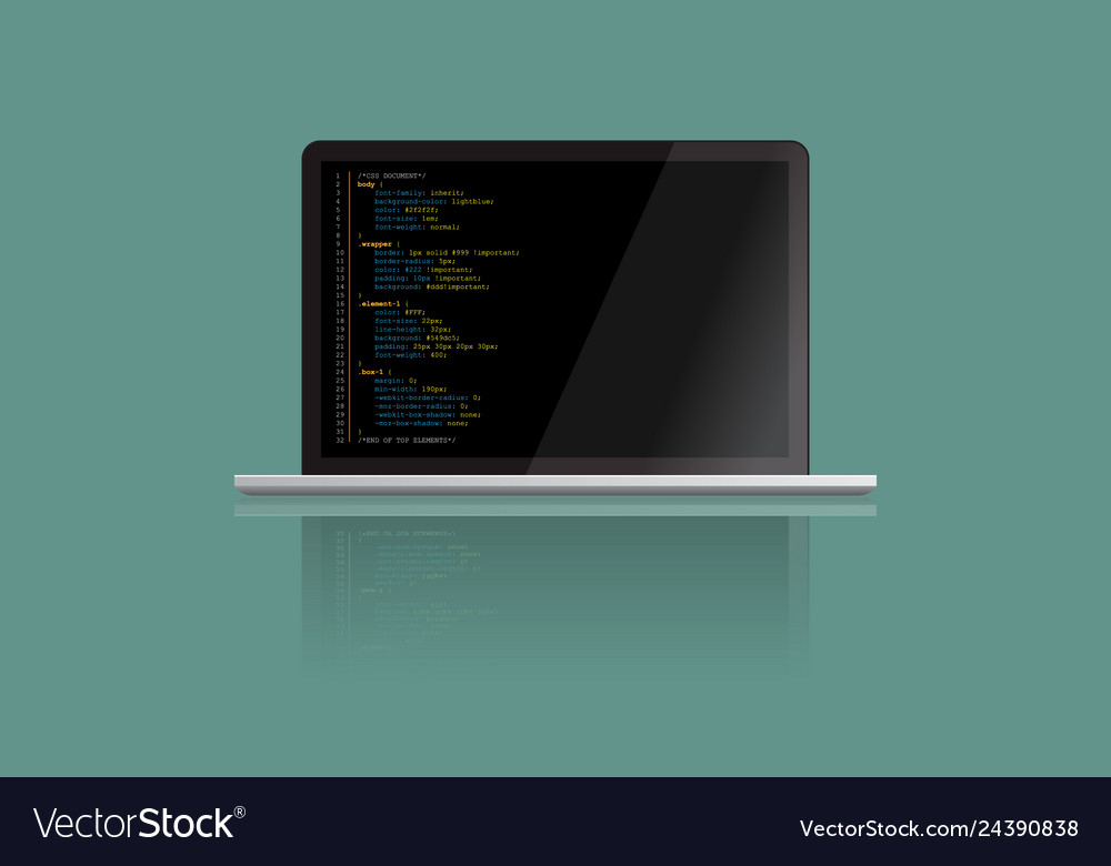 Laptop front view mockup realistic color Vector Image