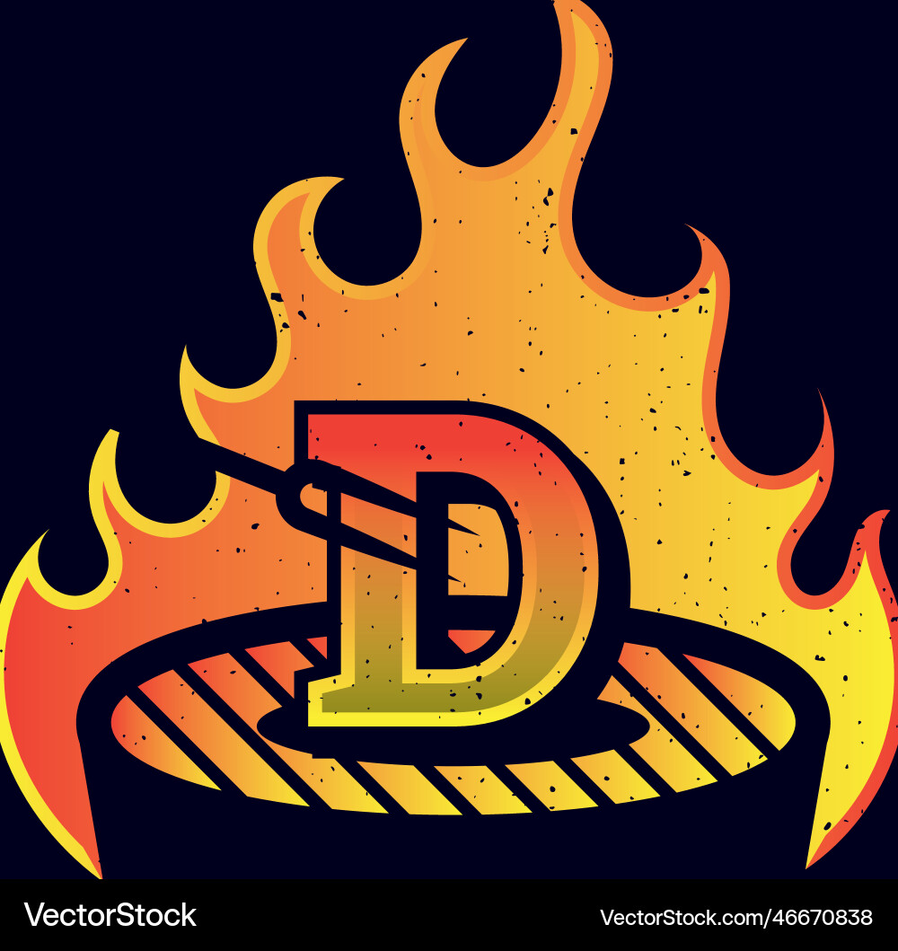 Letter d logo barbecue logo with bbq logotype Vector Image