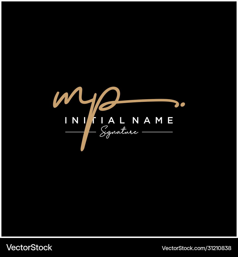 Letter mp signature logo template Royalty Free Vector Image