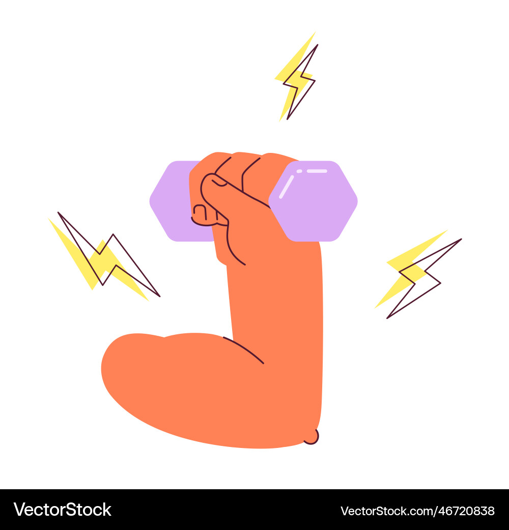 Lifting hand weight semi flat colorful first view Vector Image