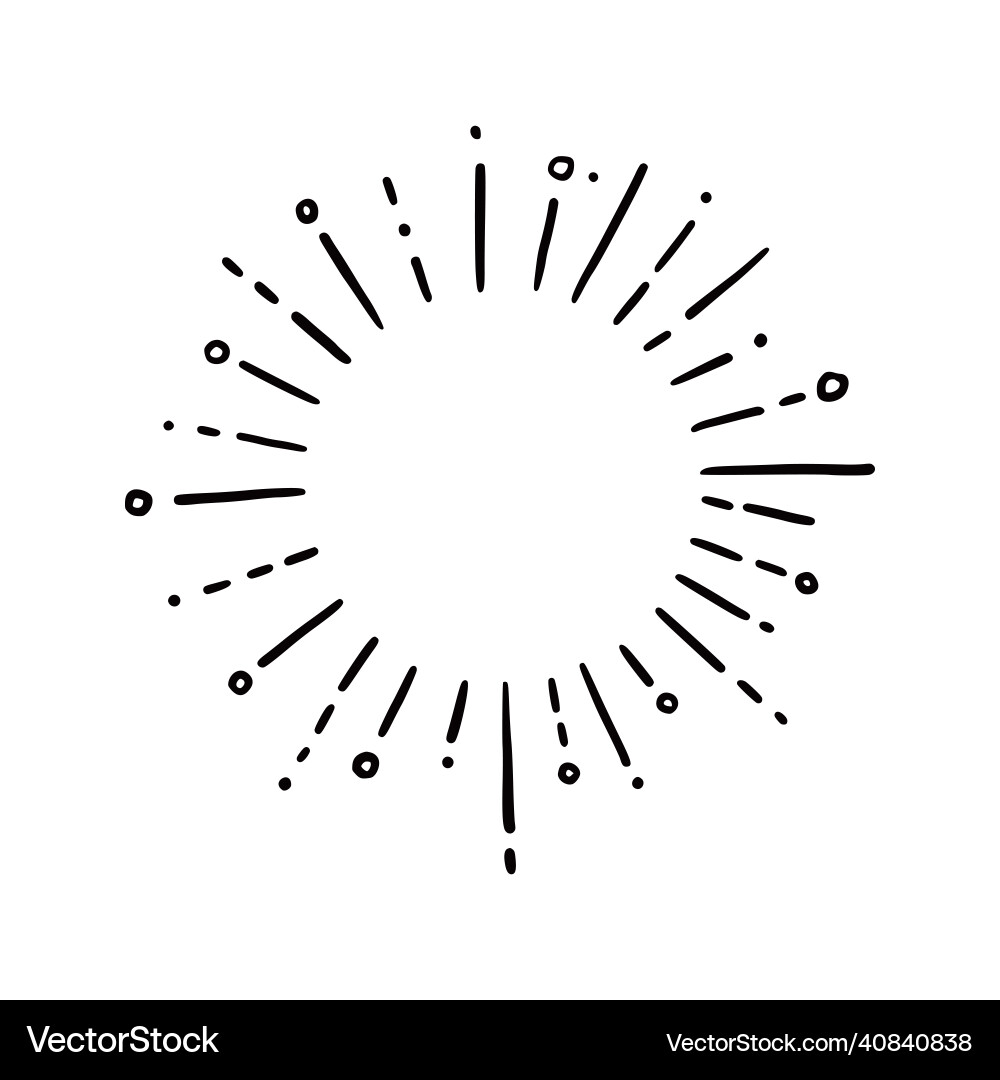 Line doodle ray sparkle sunburst sunshine Vector Image