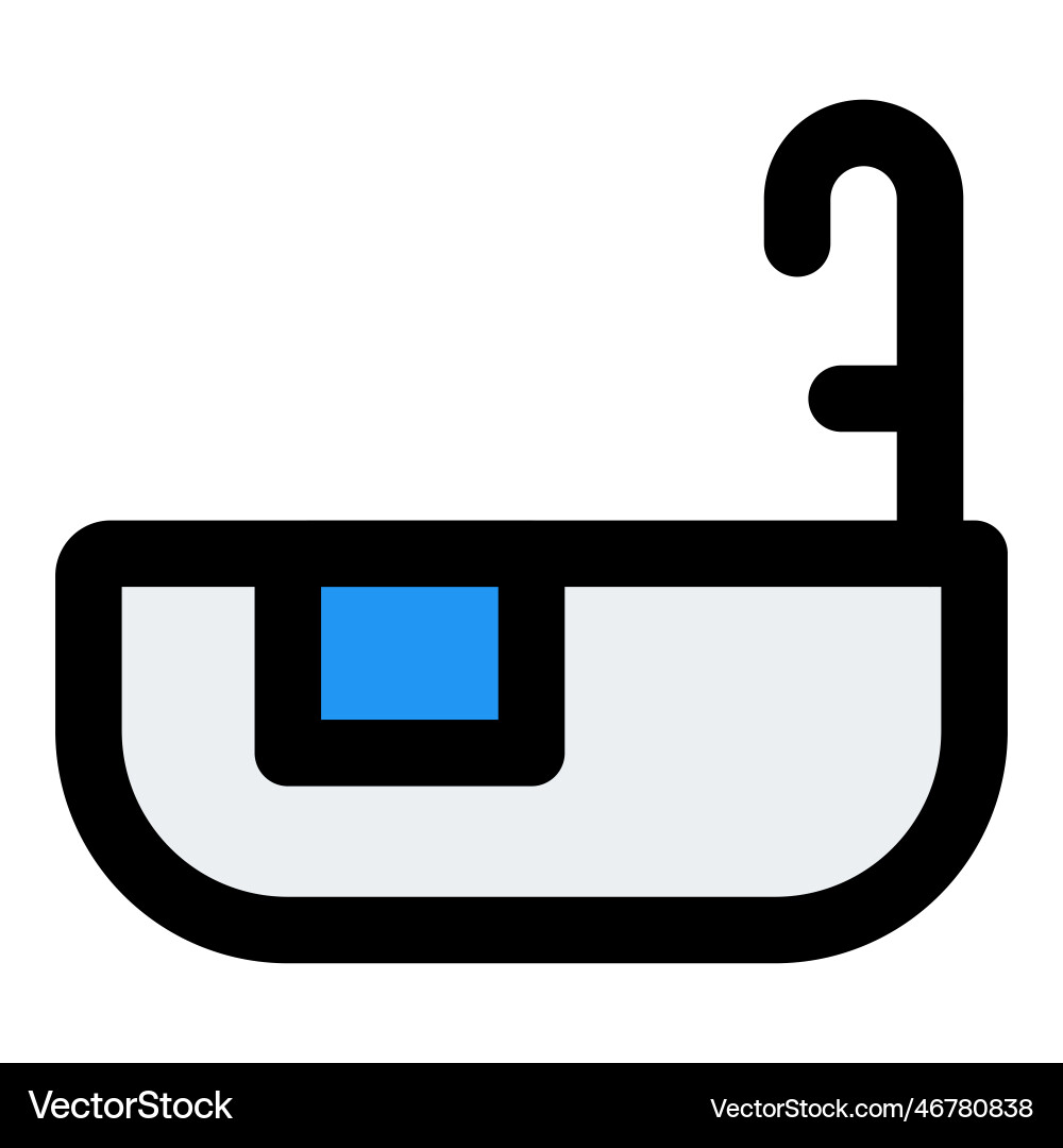 Modern bathtub with a long faucet Royalty Free Vector Image