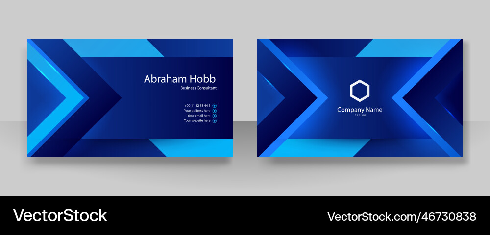 Modern stylish blue business card design creative Vector Image
