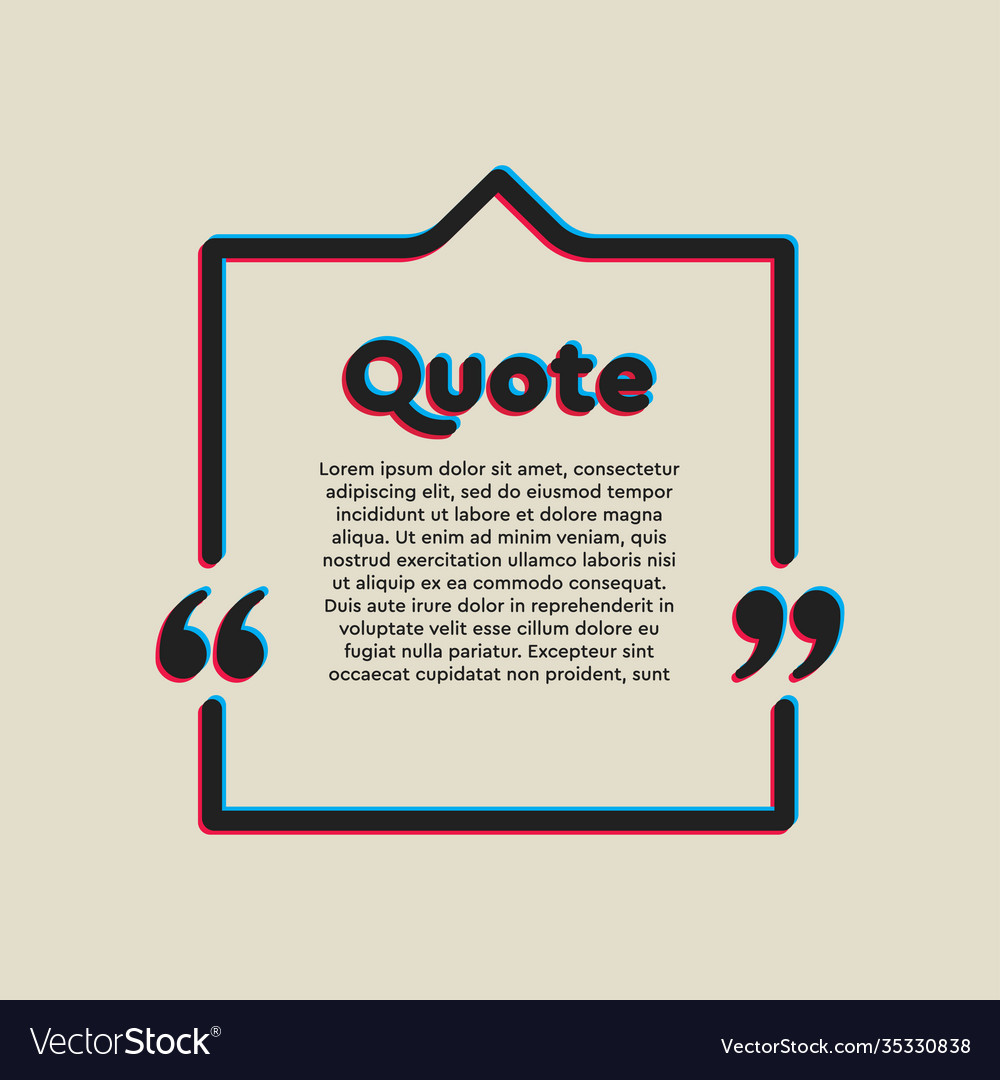 Quote square text with bracket background Vector Image