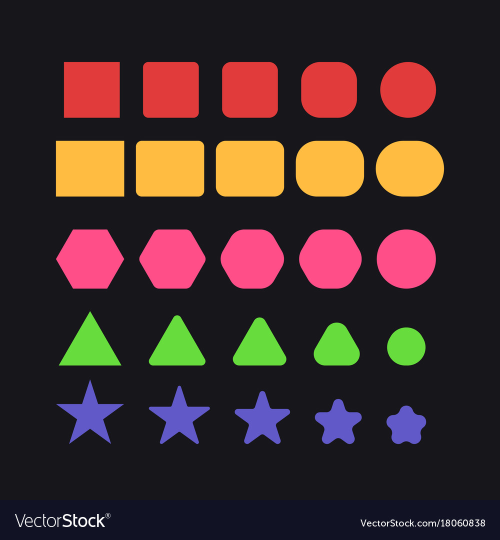 Round corner shape steps Royalty Free Vector Image